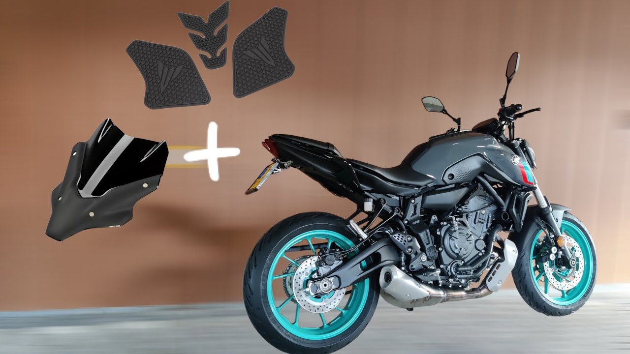 TANKPADS & WINDSCHERM MONTEREN | YAMAHA MT-07 | 4K ULTRA HD | 2022 CYAN ...