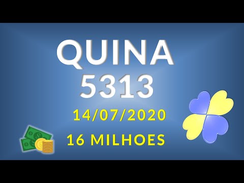 Resultado da quina 5313 – Quina de hoje 14/07/20