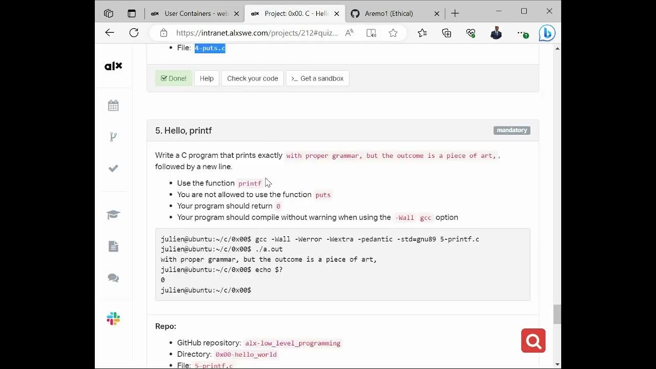 0x00. C Hello, World - Hello, printf - YouTube