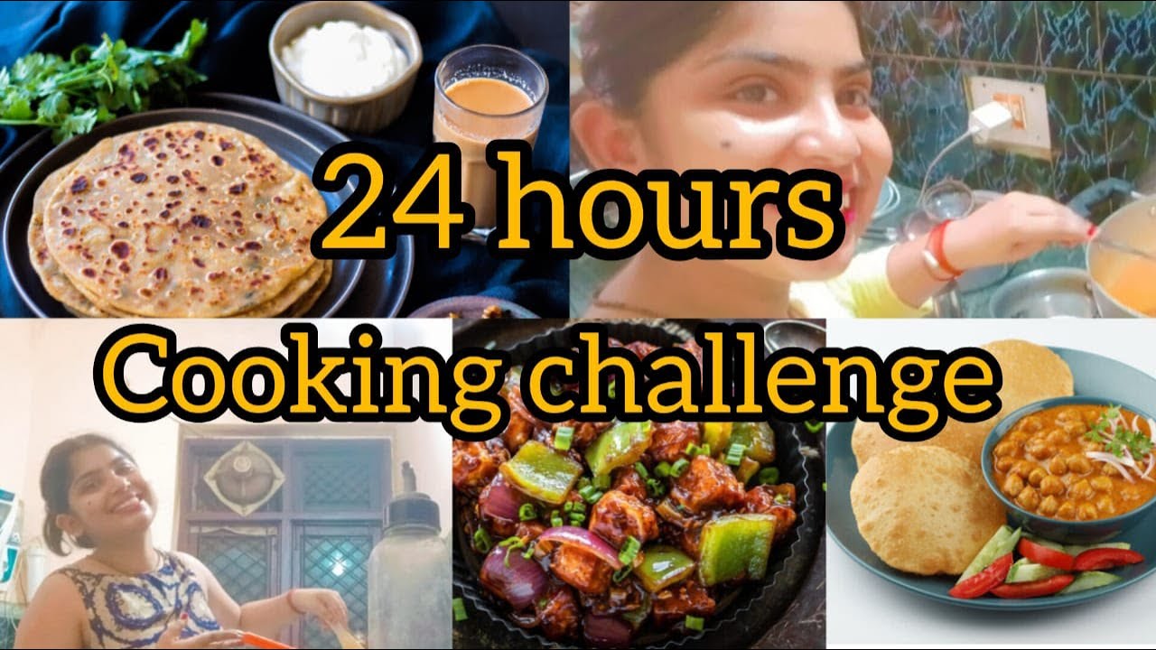 cooking challenge for 24 hours | indian homemade recipes | food vlog ...