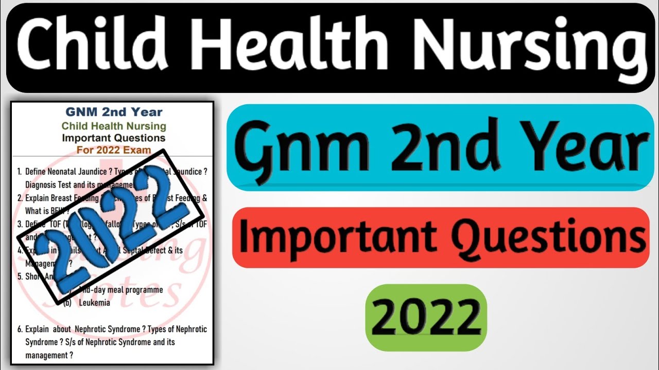 Child Health Nursing Important Question // Child Health Nursing ...