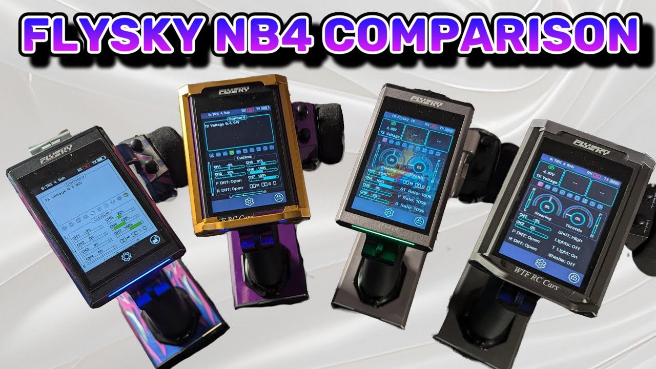 Flysky comparison vid NB4, NB4+, NB4 Pro, NB4 Pro+ - YouTube
