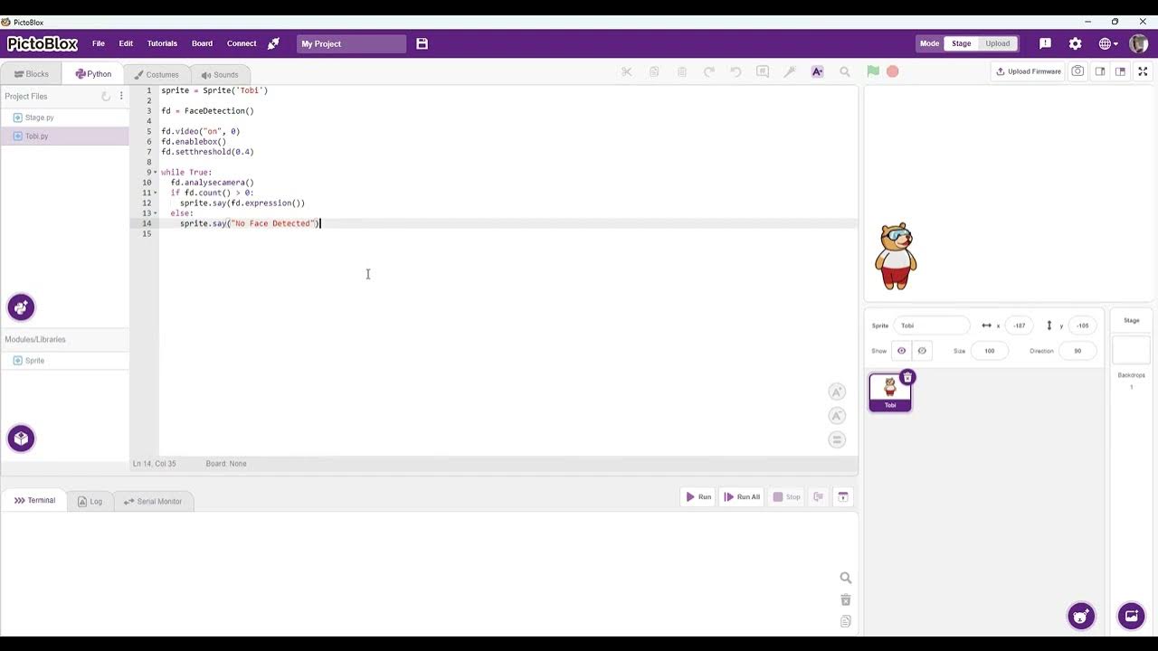 Simple Tutorial Using PictoBlox: Face Emotion Detector - YouTube