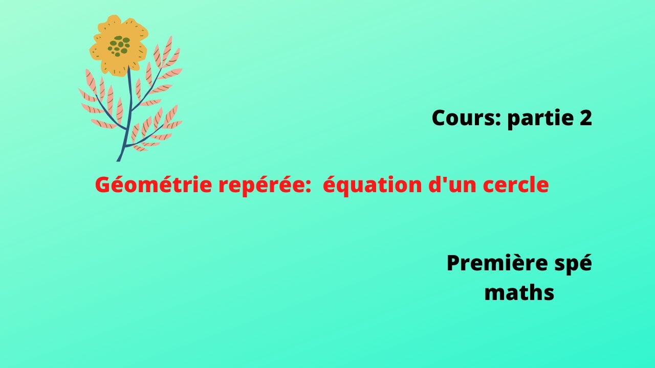 équation d'un cercle - YouTube