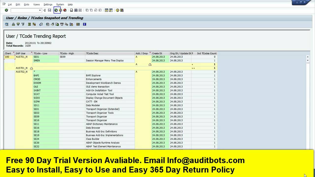 SAP USER SAP Role Trending Report - YouTube