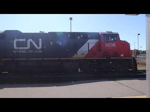 CN 3036 & CN 3836 Moving A Westbound Mixed Freight From Battle Creek Michigan - YouTube