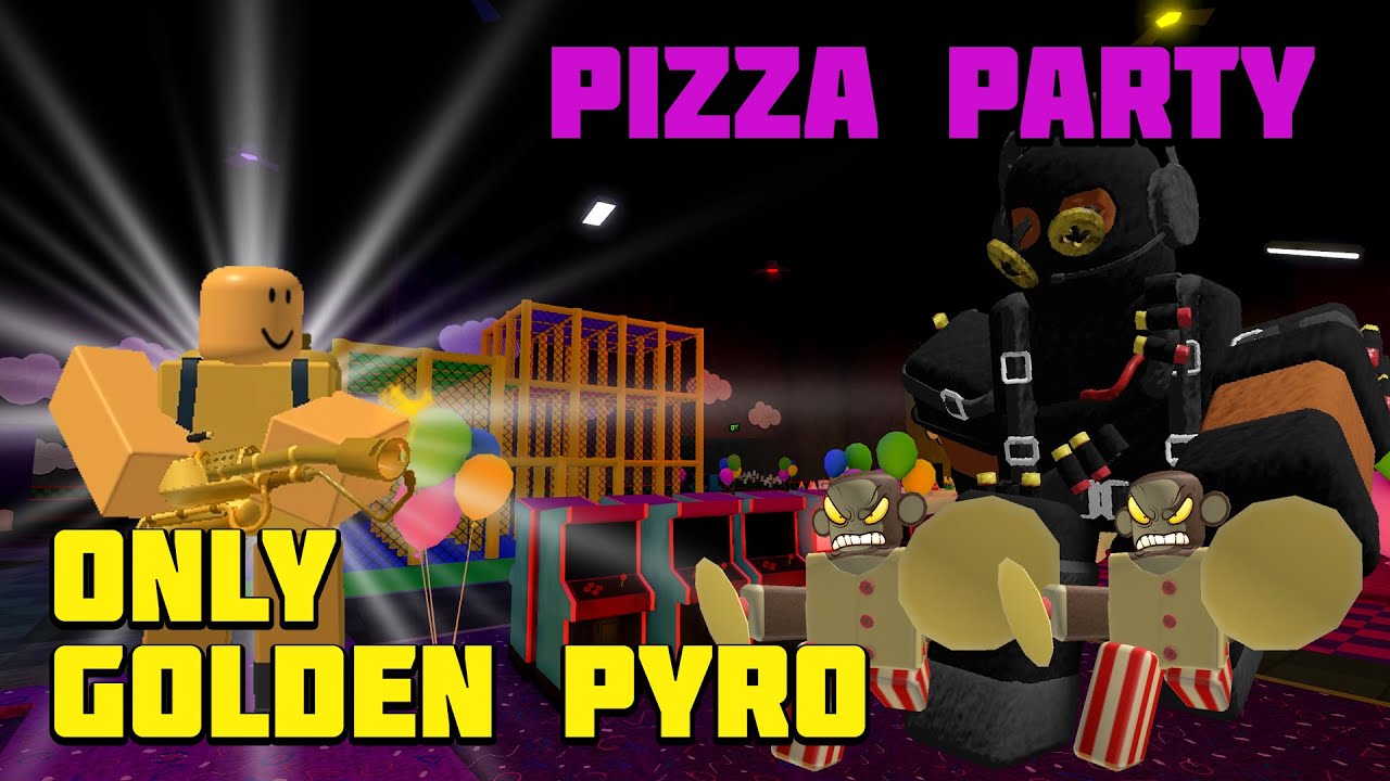 Only Golden Pyro + Support Pizza Party Event - Roblox Tower Defense ...