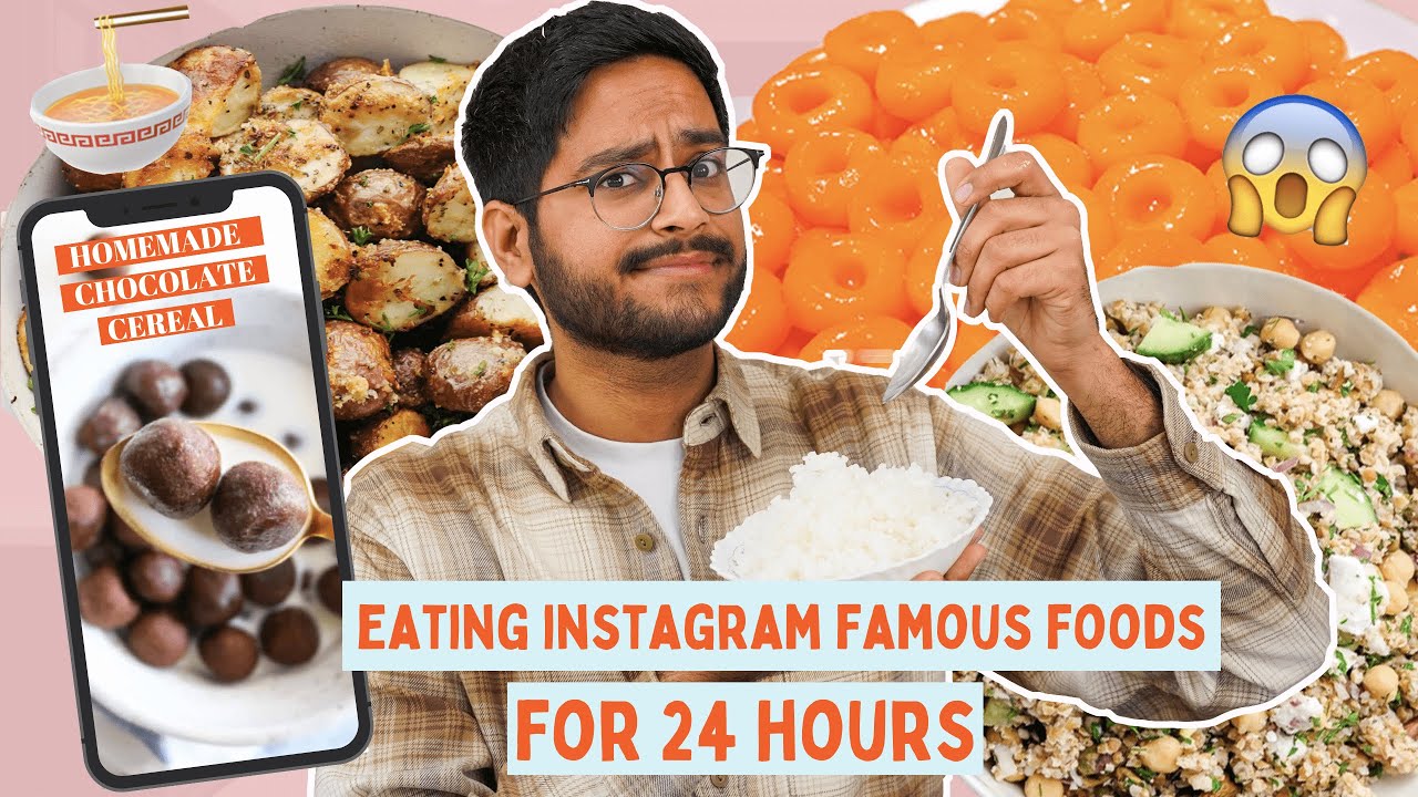 OMG😳😱 EATING ONLY INSTAGRAM TRENDING DISHES FOR 24 HOURS | VIRAL FOOD ...