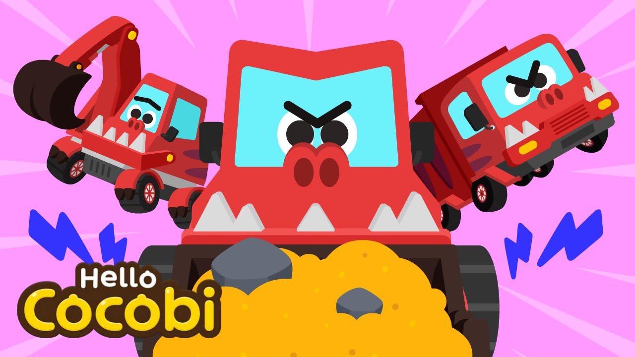 T-rex Heavy Vehicles | Nursery Rhymes & Kids Songs | Hello Cocobi - YouTube