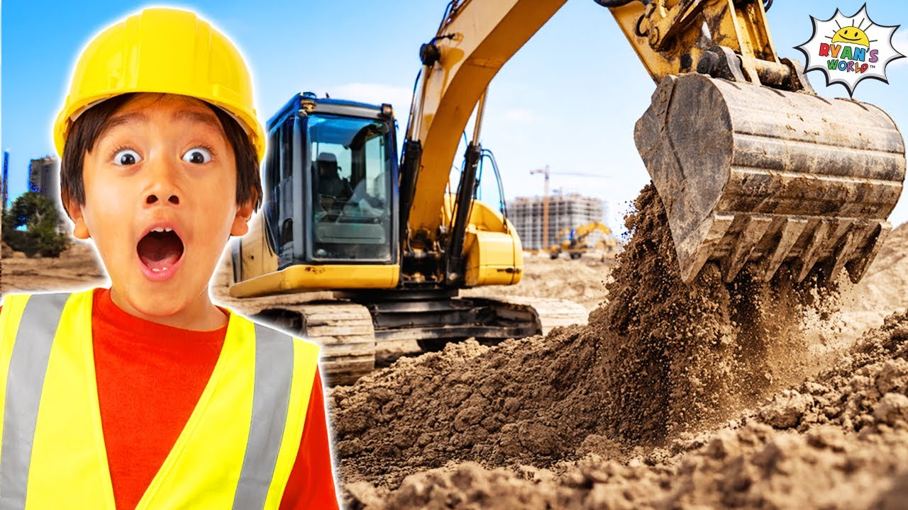 Ryan Runs His Own Construction Site! 1 Hour of Construction toys and ...