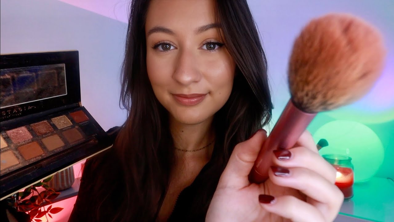 ASMR Doing Your Makeup 💕 Face Brushing, Personal Attention & Layered Sounds - YouTube