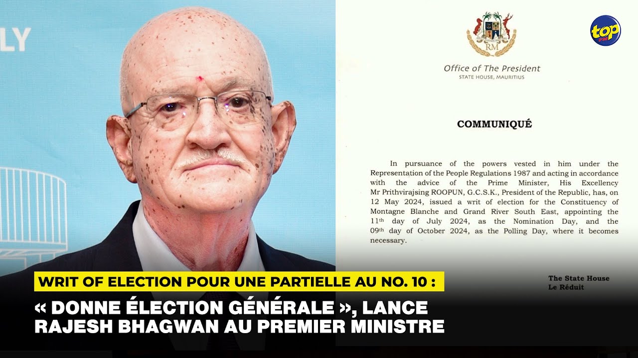 Writ of Election pour une partielle au No. 10 : « Donne élection ...
