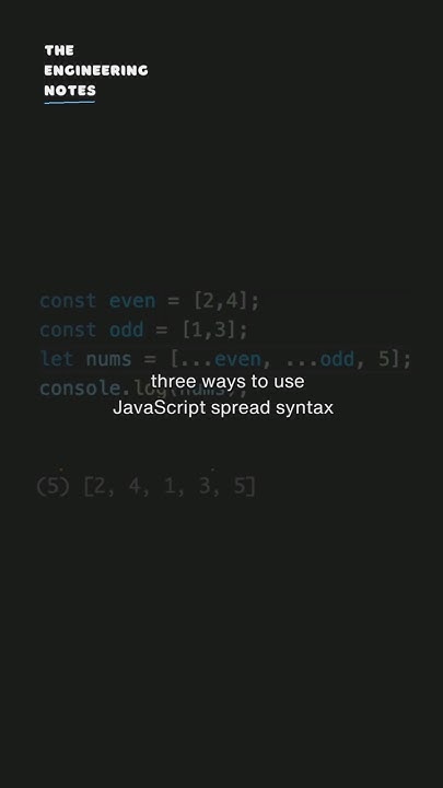 three ways to use the JavaScript spread syntax - YouTube