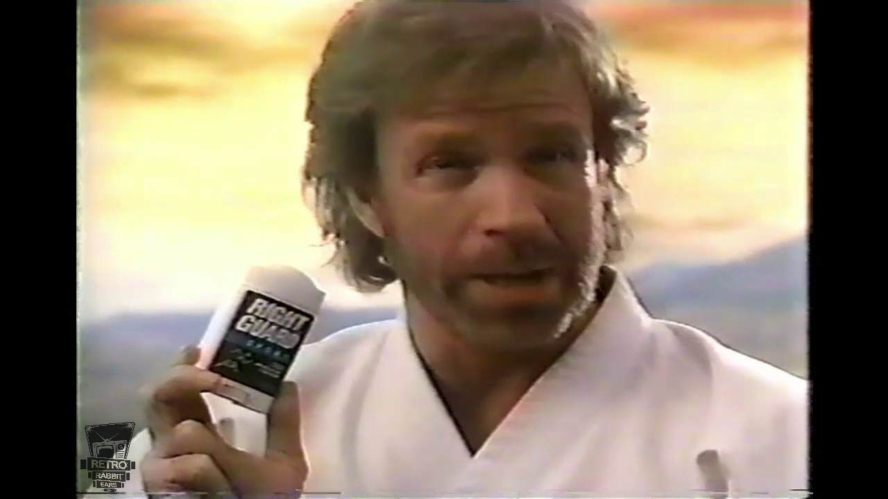 1992 Chuck Norris Right Guard Deodorant TV Commercial - YouTube