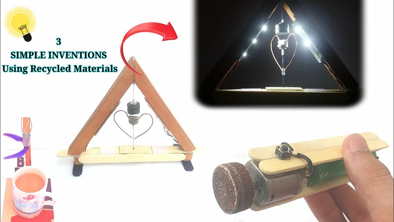 3 SIMPLE INVENTIONS using recycled materials - YouTube