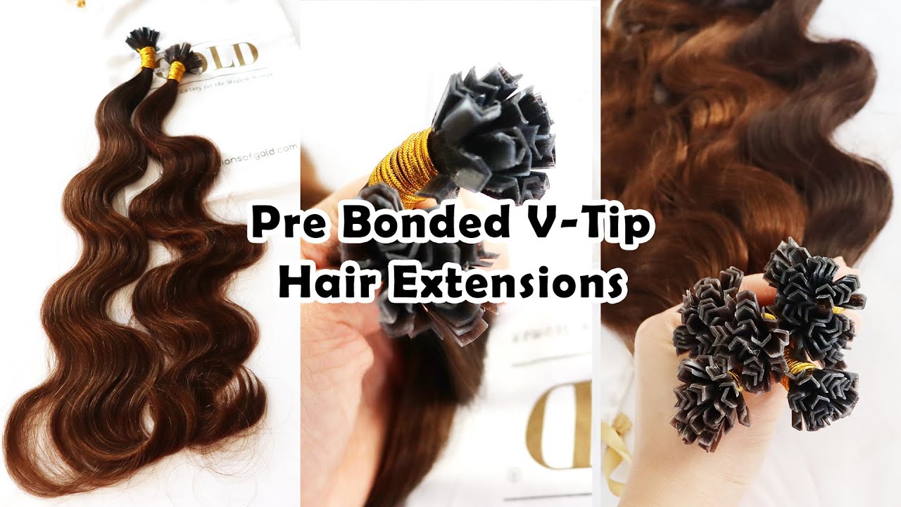 ExtensionsOfGold® Pre Bonded V-Tip Hair Extensions - YouTube