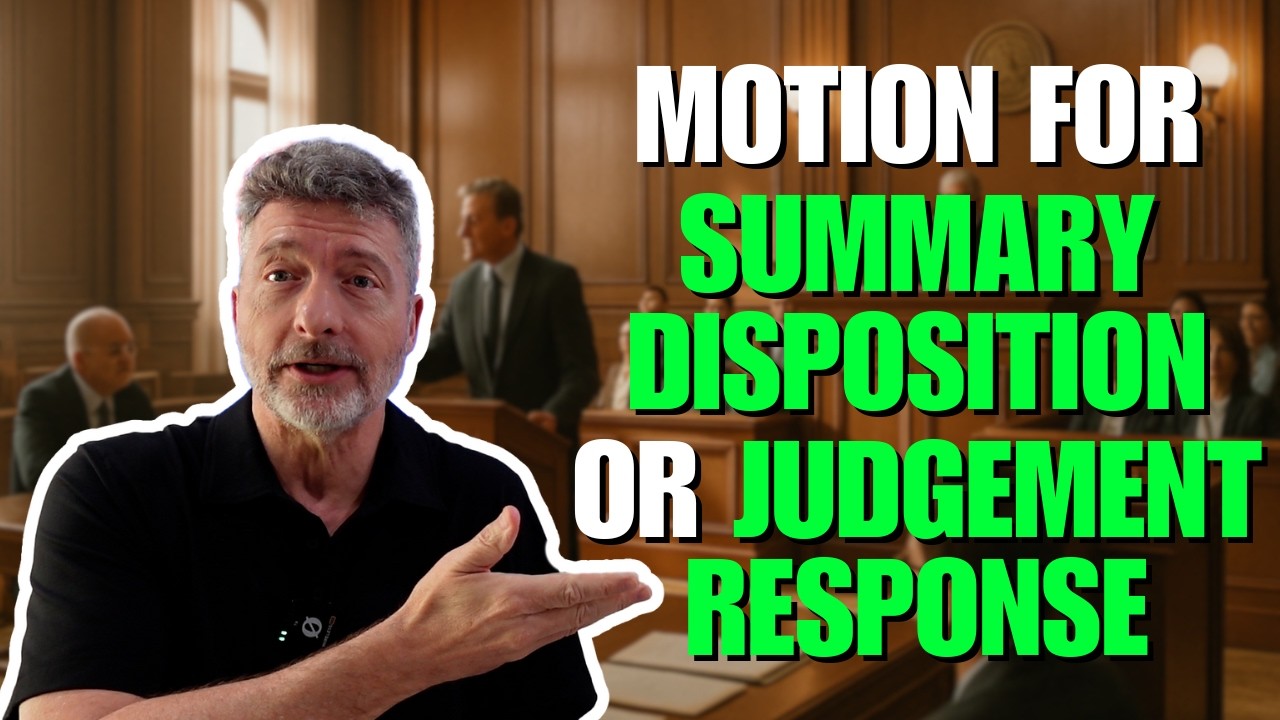Motion for Summary Disposition or Judgment Response - YouTube