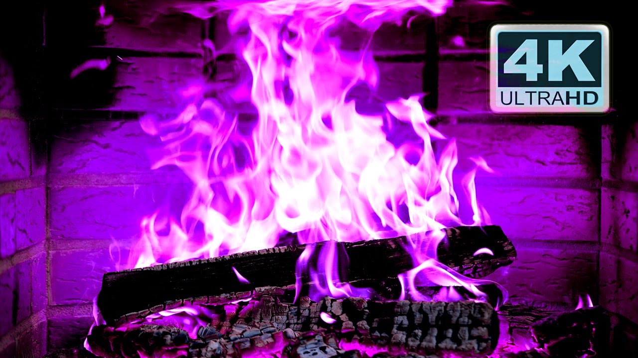 🔥 PURPLE FIREPLACE 4K Ultra HD - YouTube