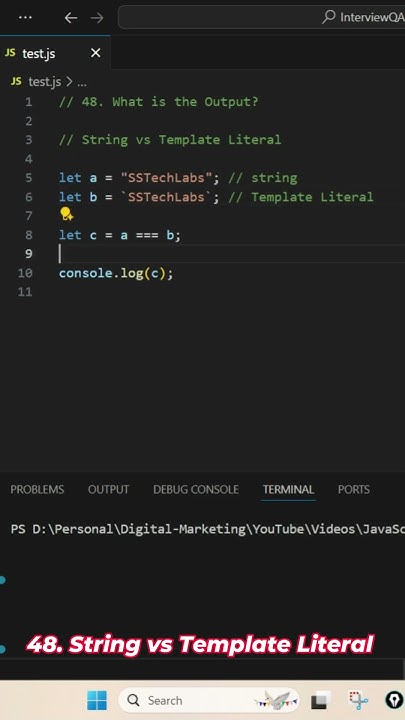String vs Template Literal in JavaScript – Any Difference? - YouTube