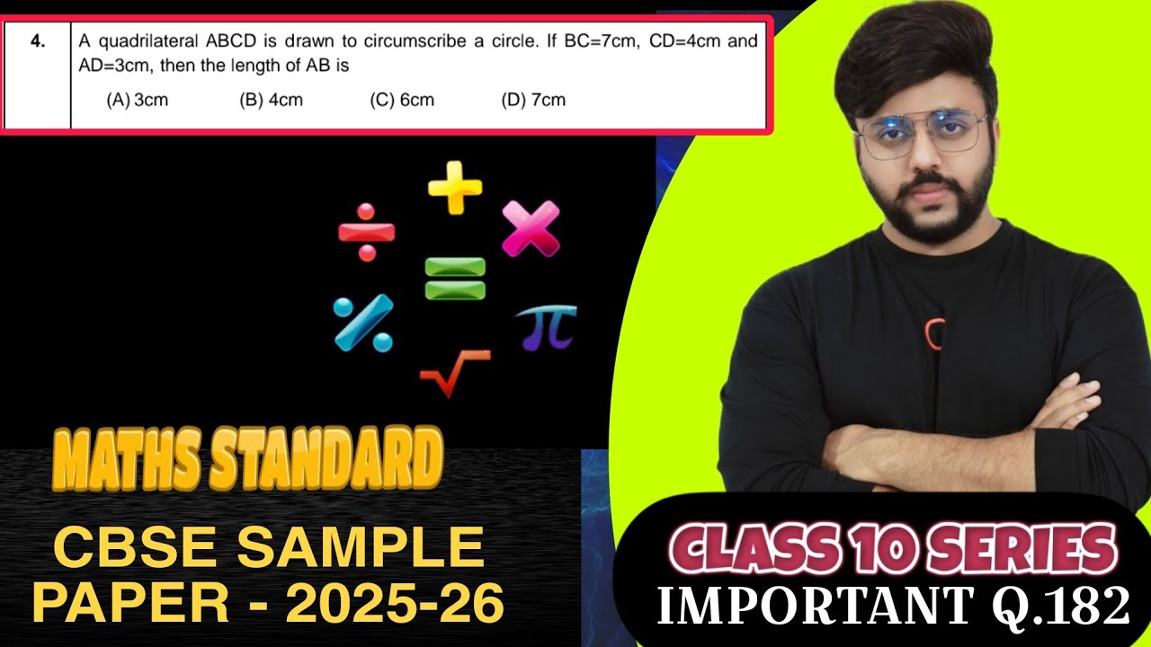 A quadrilateral ABCD is drawn to circumscribe a circle. If BC = 7cm CD ...
