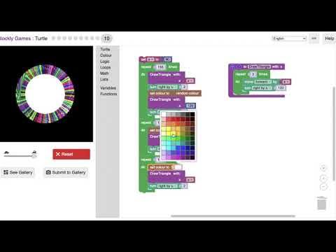 Blockly Games Turtle Solutions 1-10 - YouTube