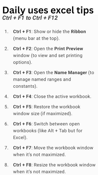 Day 4: Excel most useful tricks and shortcuts key | Excel Shortcuts | excel tricks | excel ...