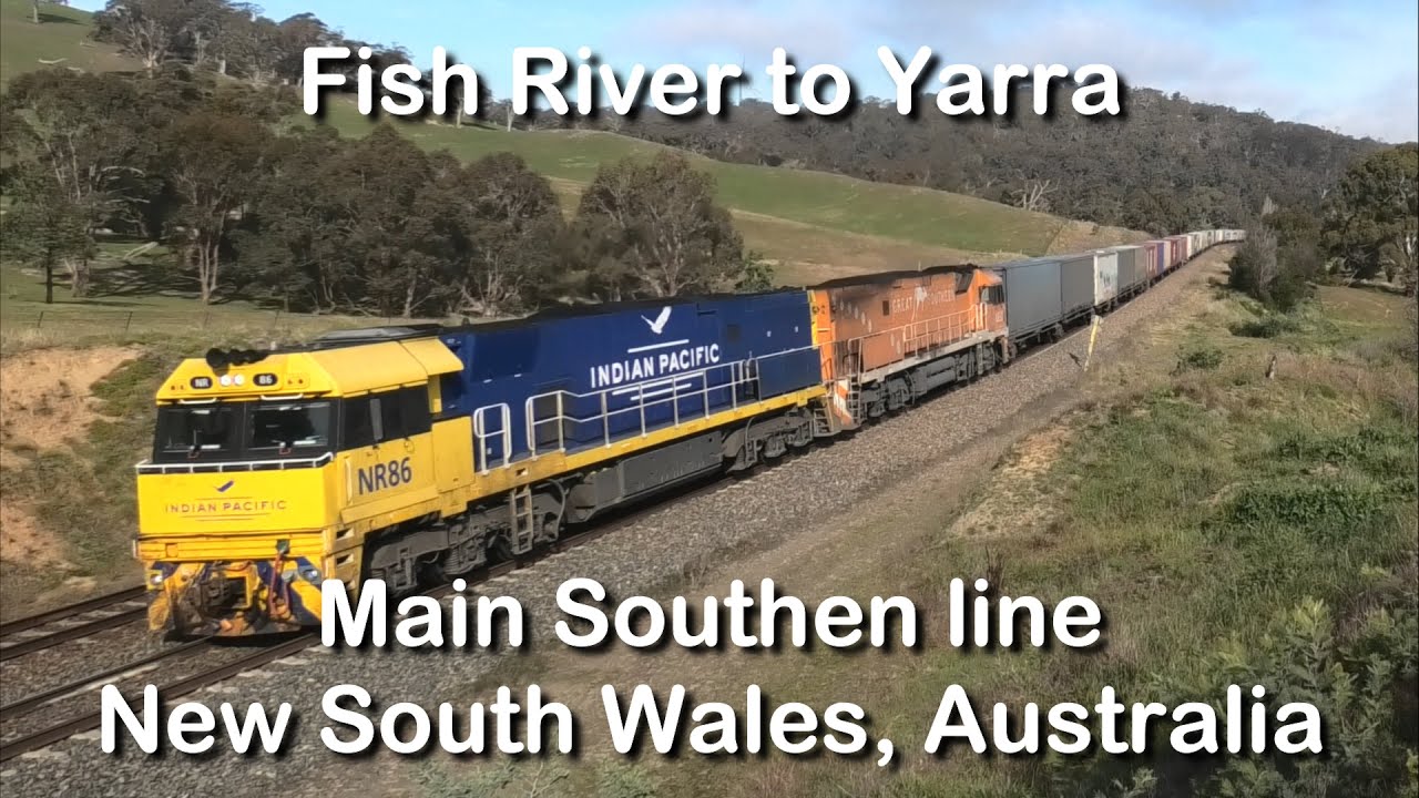 Mainline freight trains on the NSW Main South line Fish River to Yarra ...