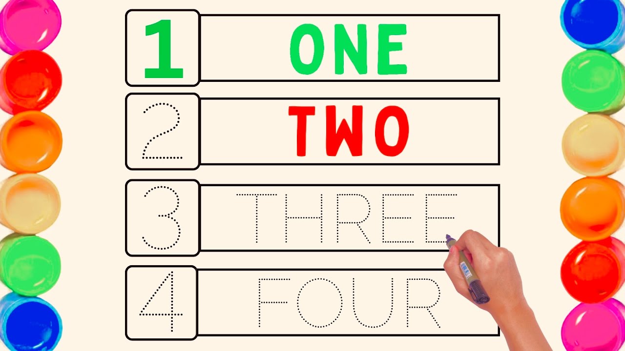 Number & number name, 1 to 10 number name, one two three, 1 seven 10 ...