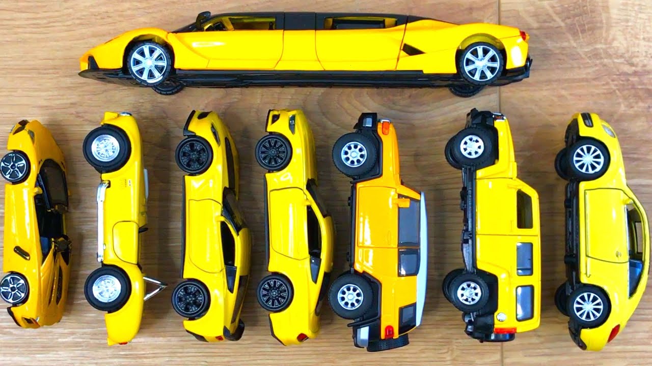 Showing Various Diecast Model Yellow Cars From The Floor - Yellow Cars ...