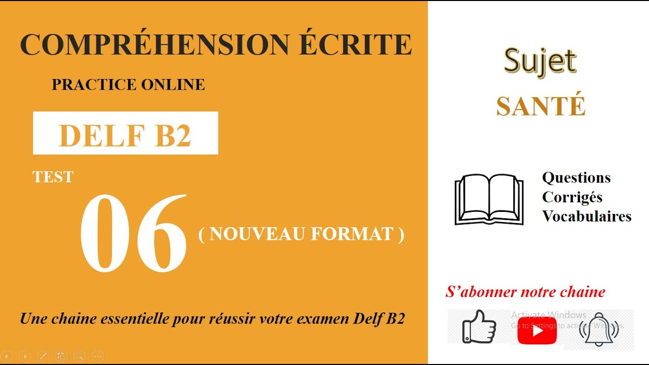DELF B2 Compr hension crite Nouveau Format Test 06 LE SOMMEIL