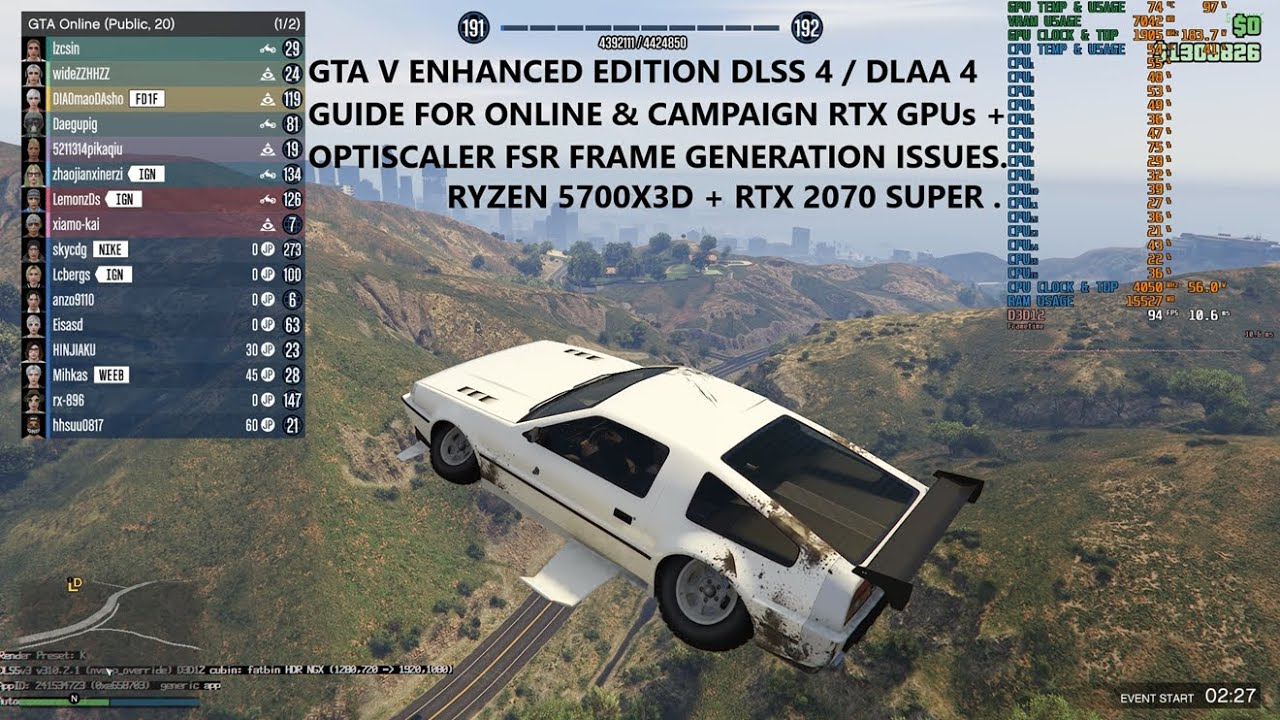 GTA V Enhanced Edition DLSS 4 / DLAA 4 Guide for Online & Campaign ...