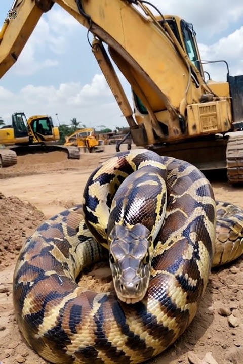 Excavator Meets Giant Python! #ExcavatorEncounter #GiantPython # ...