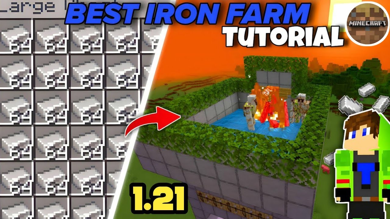 How To Build Iron Farm In Minecraft Trial 1.21 / Minecraft Me Iron Farm ...