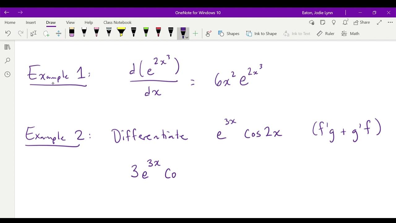 Integrals 2 - Euler's number and derivatives of exponential and logarithmic functions - YouTube