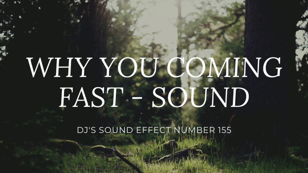 WHY YOU COMING FAST SOUND EFFECT YOUTUBER'S/VLOGGER'S USED | NON ...