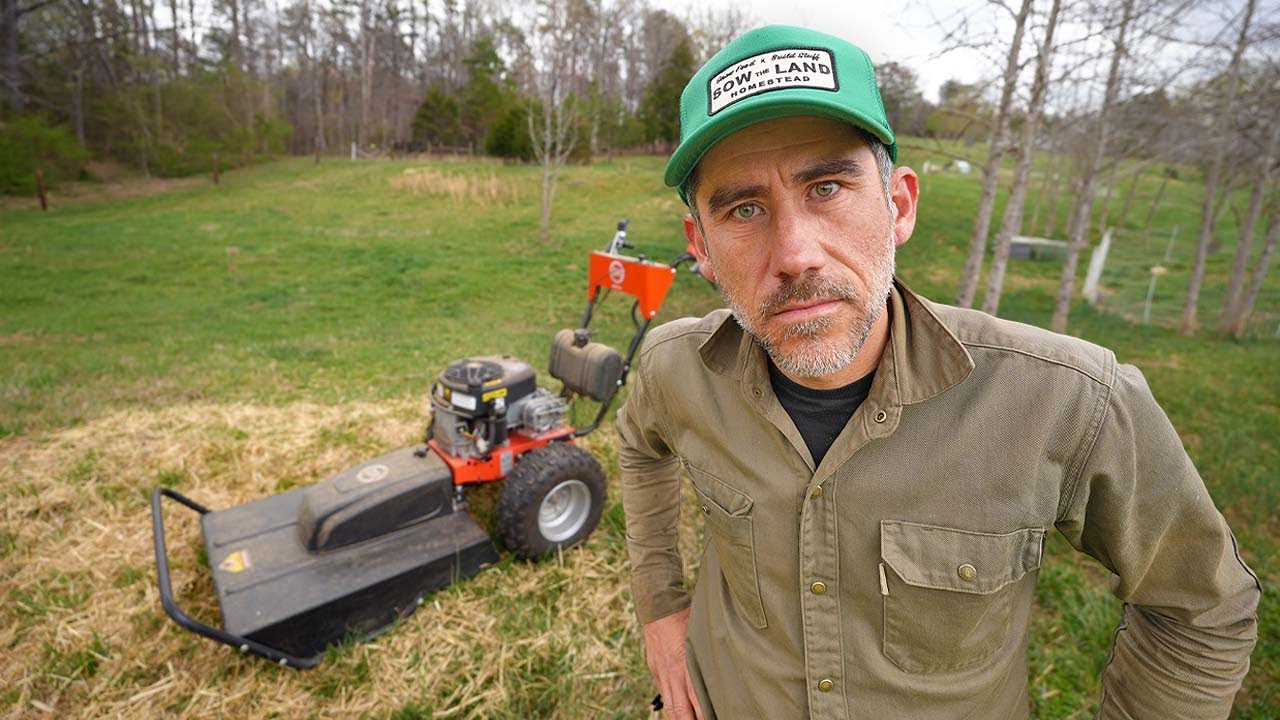 Using Small Mowers for Overgrown Homestead Landscape - YouTube
