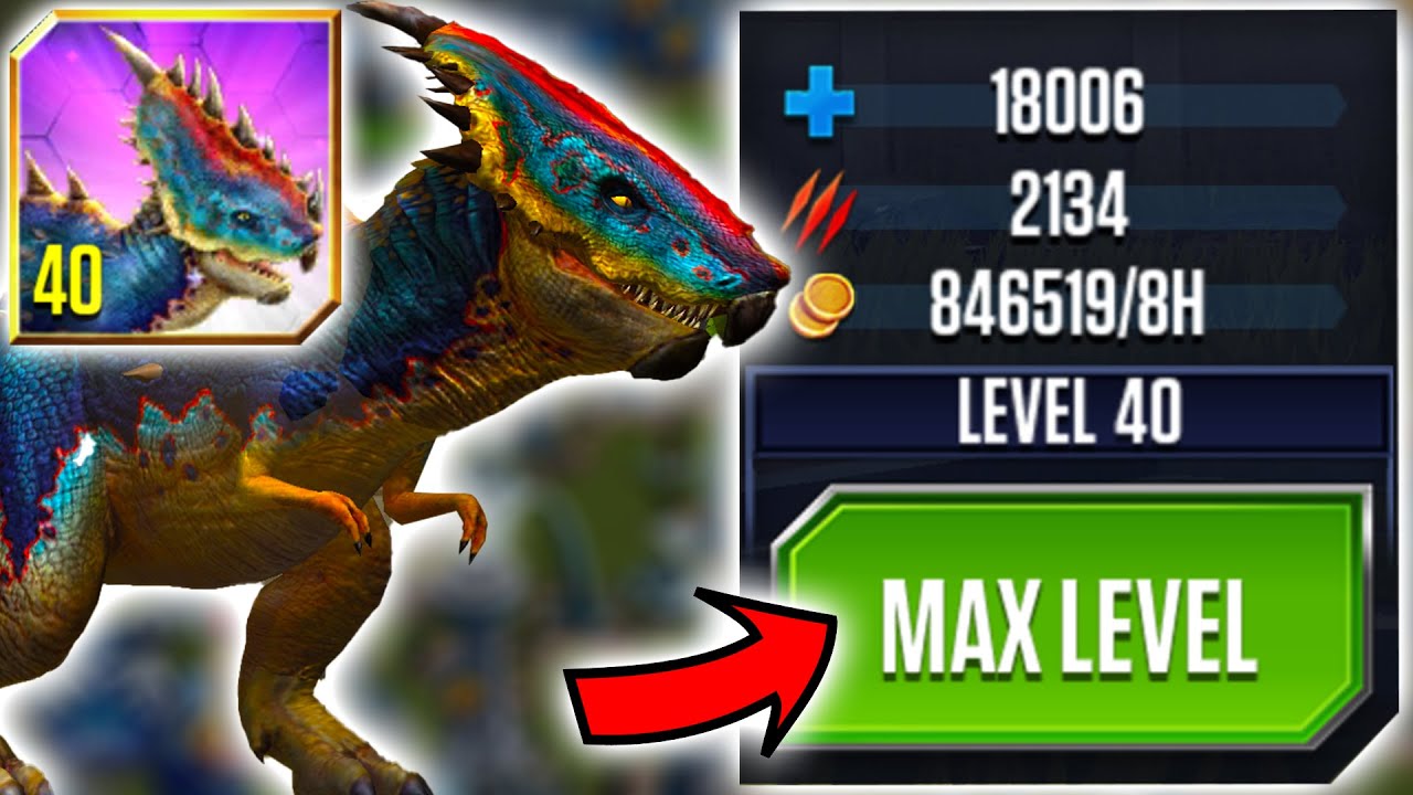 PACHYGALOSAURUS UNLOCKED MAX LEVEL 40 | Jurassic World: The Game - YouTube