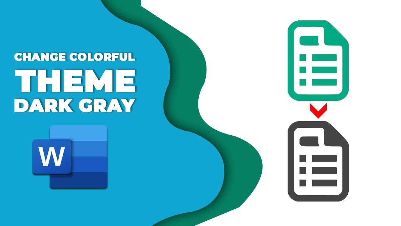 How to change colorful theme to dark gray in word - YouTube