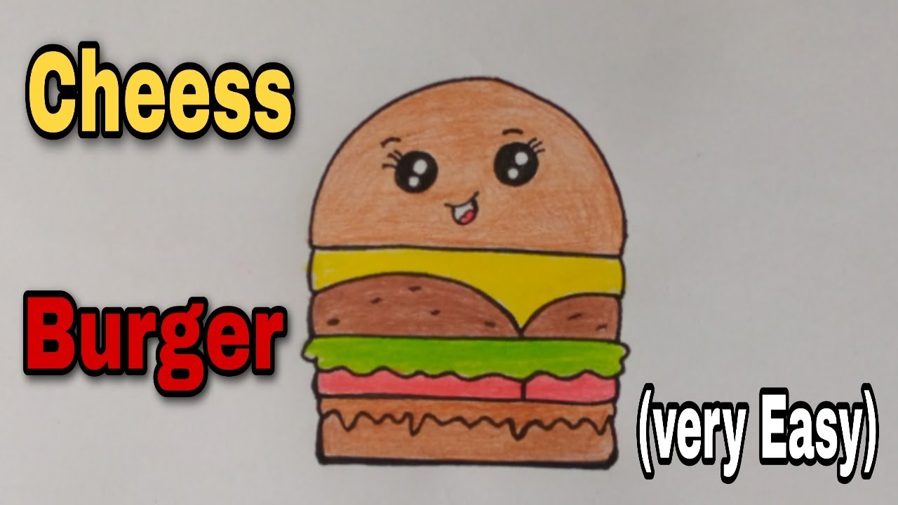How To Draw a Burger || Cheese Burger 🍔 || Happy learning 11 😀# ...