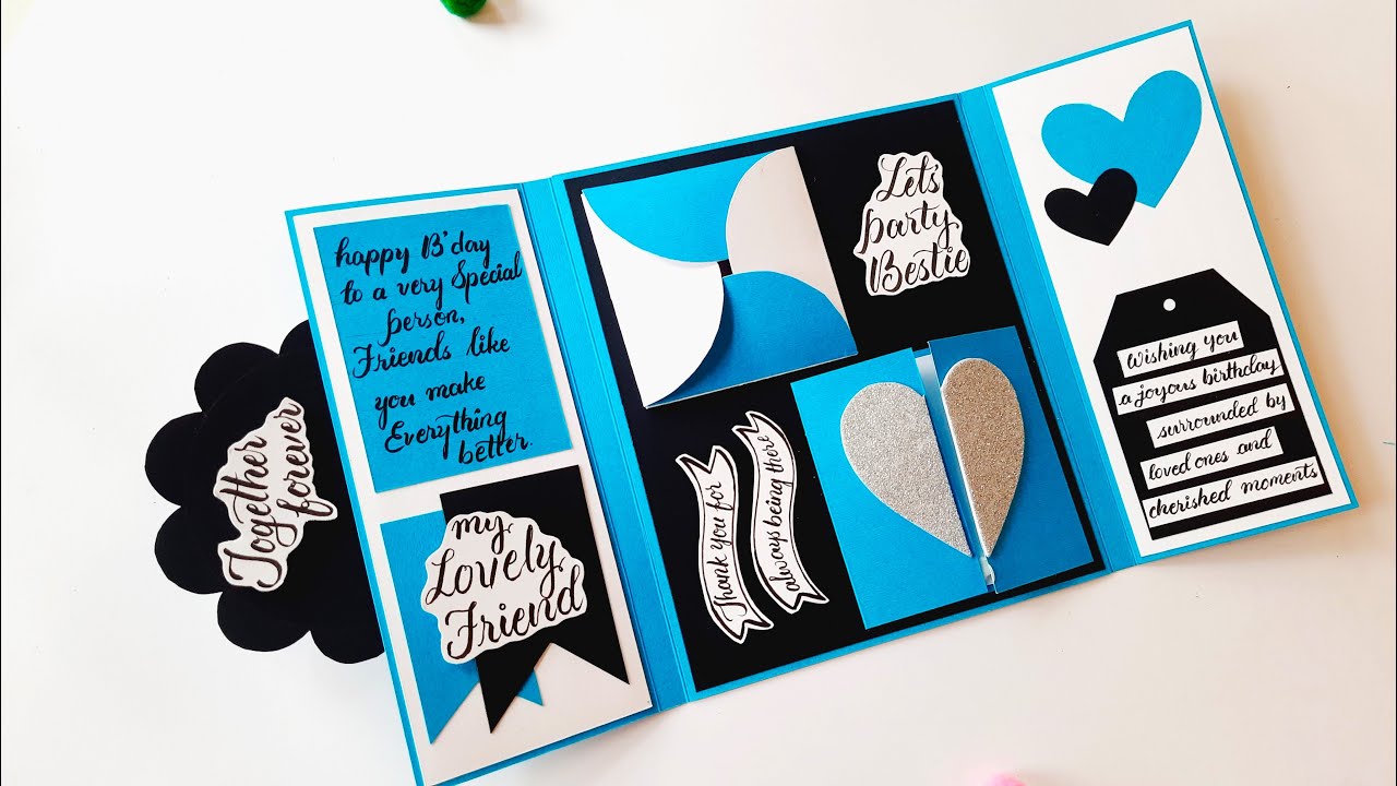 DIY Birthday Greeting Card for Best Friend | Beautiful Handmade ...