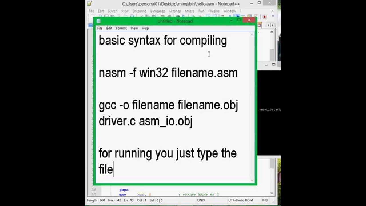 How to setup, compile and run assembly using nasm linked with c on ...