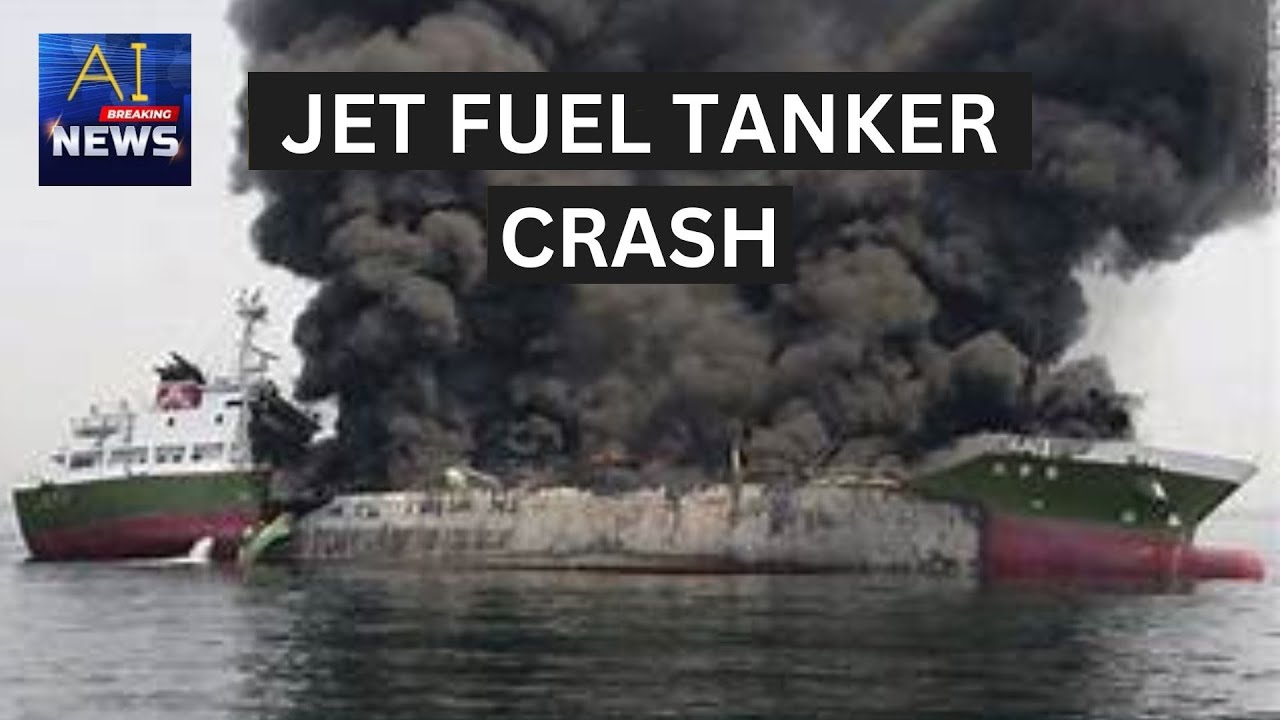 Jet Fuel Tanker Ship in Flames After Collision Off UK Coast | AI ...