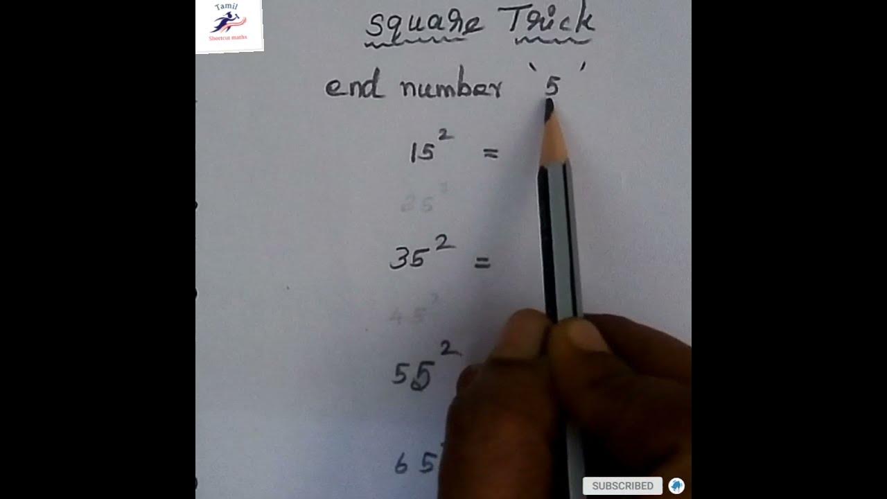 square trick ending with number "5"/ vedic maths in tamil - YouTube
