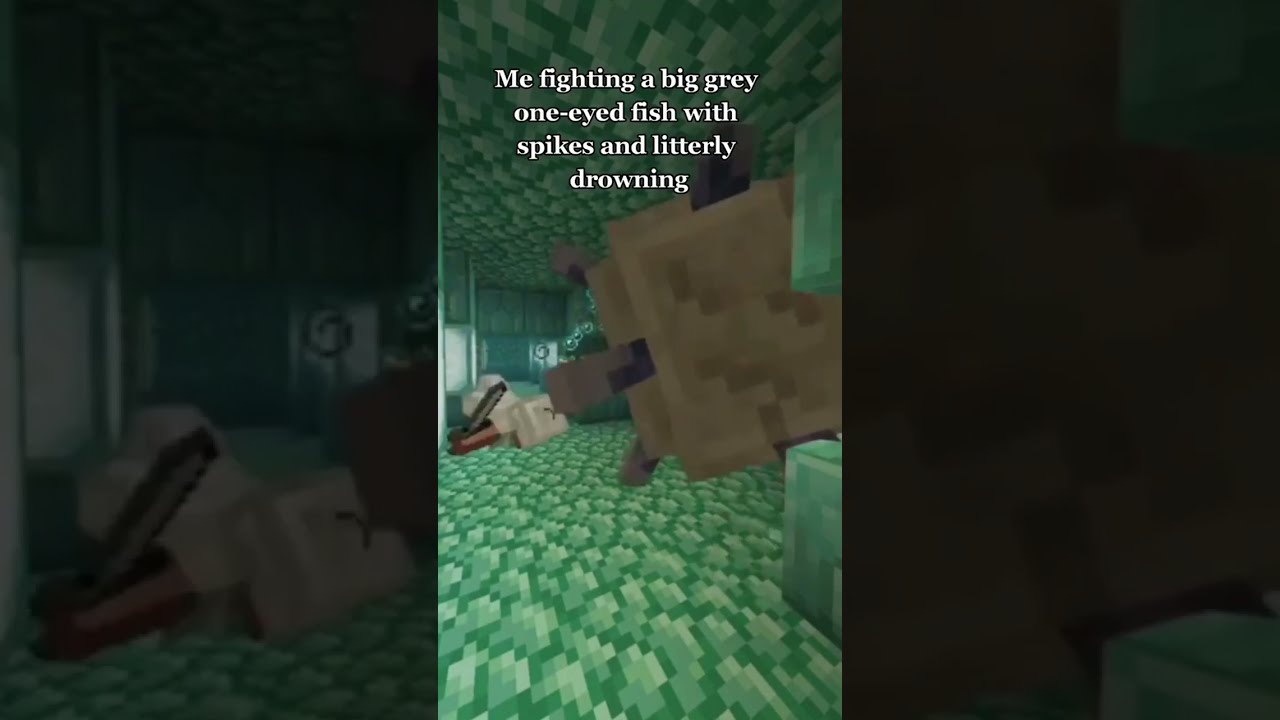 One-eyed😈Fish Fight🤕||#minecraft #short #shortvideo - YouTube