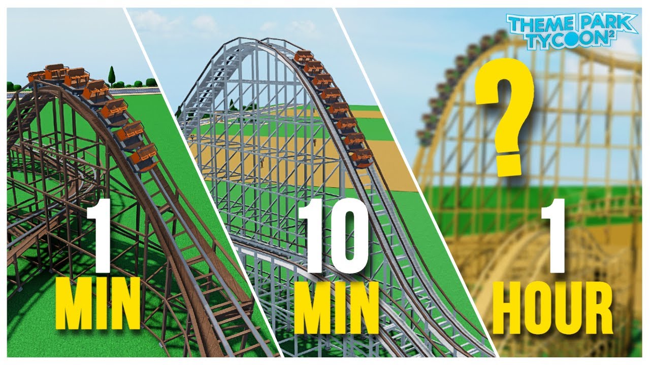Building The WOODEN COASTER in 1 MINUTE, 10 MINUTES and 1 HOUR! - YouTube