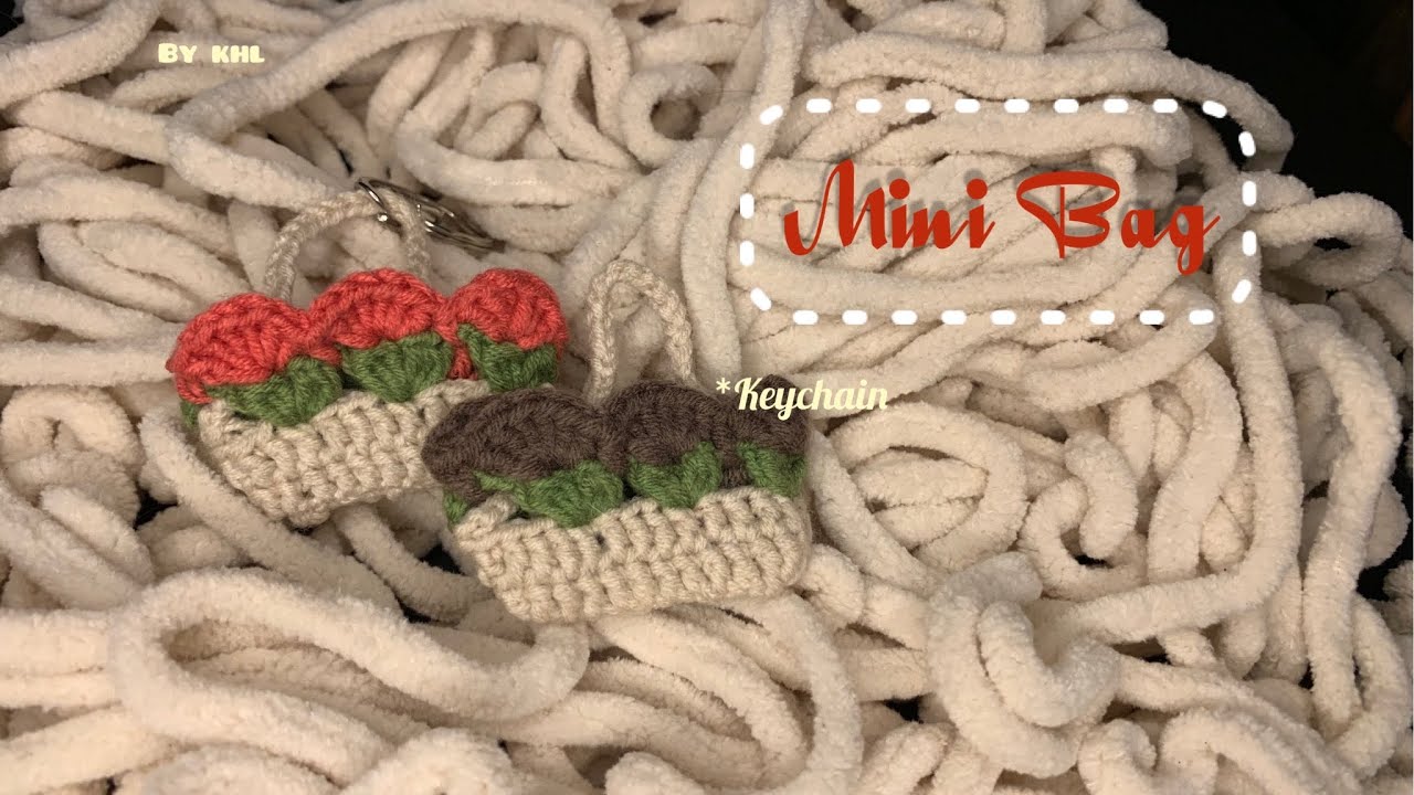 Mini bag rajut aesthetic | keychain rajut | tutorial rajut pemula ...