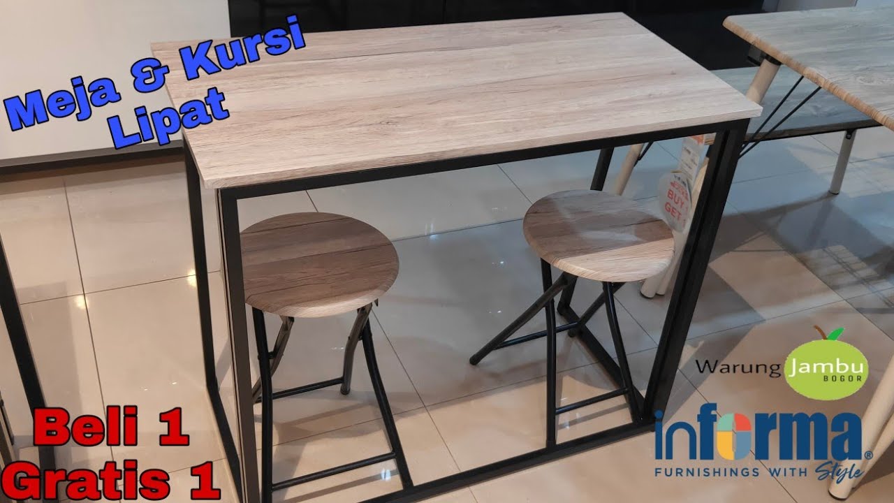 Informa : Meja lipat plus kursi murah (beli 1 gratis 1) - YouTube