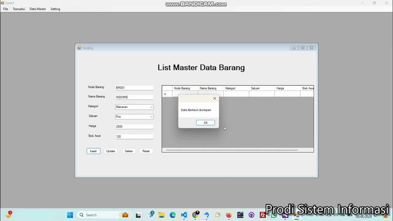 CRUD FORM MASTER BARANG VISUAL BASIC PART 2 - YouTube