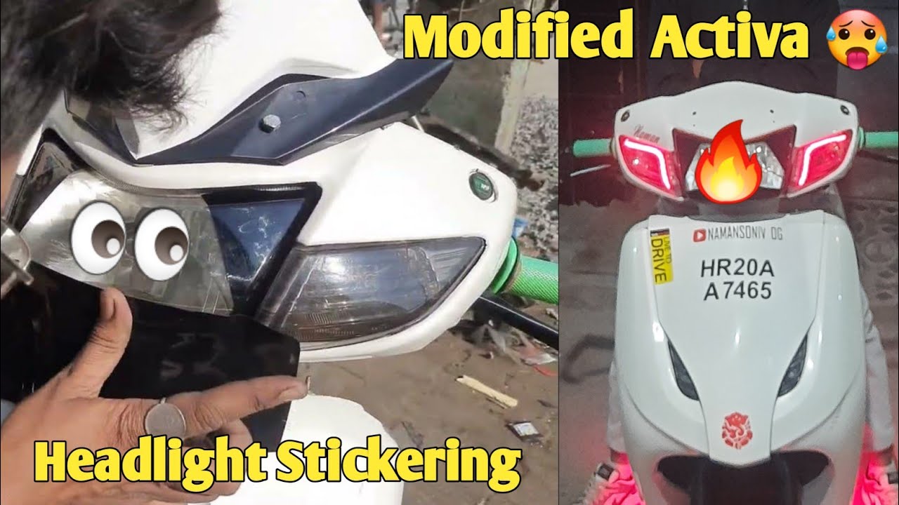Headlight stickering 😱 || activa stickering || @_thisispirate - YouTube