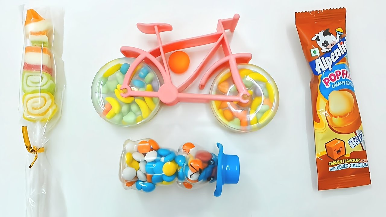 "🔥🍫Kids Candy Toy Cycle | Lollipop Unpacking 🌈 | Sweets Overload Candy ...